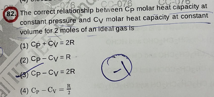 82. The correct relationship between Cp | StudyX