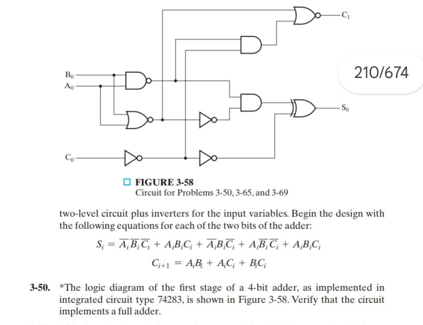 The logic diagram of the first stage of a | StudyX