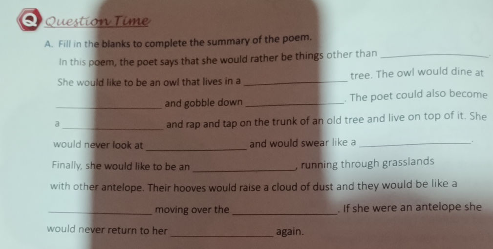 A. Fill in the blanks to complete the | StudyX