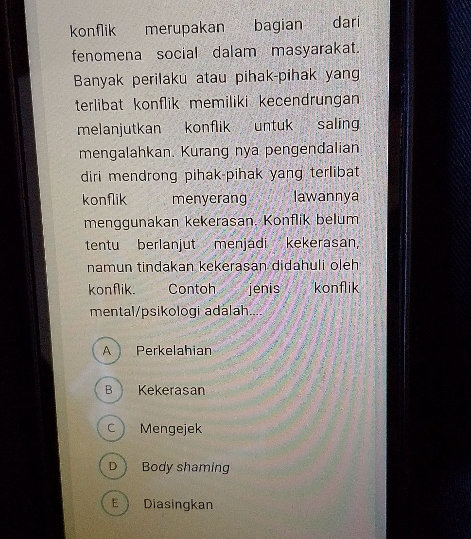 konflik merupakan bagian dari fenomena | StudyX