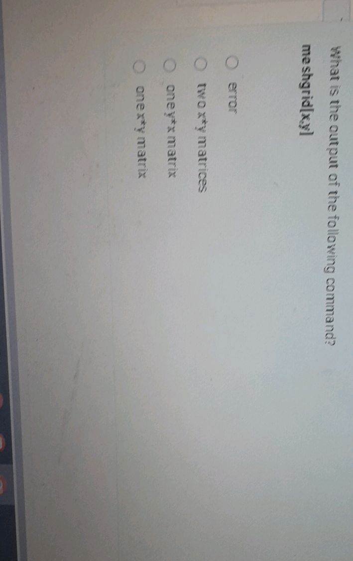 What is the output of the following command? | StudyX