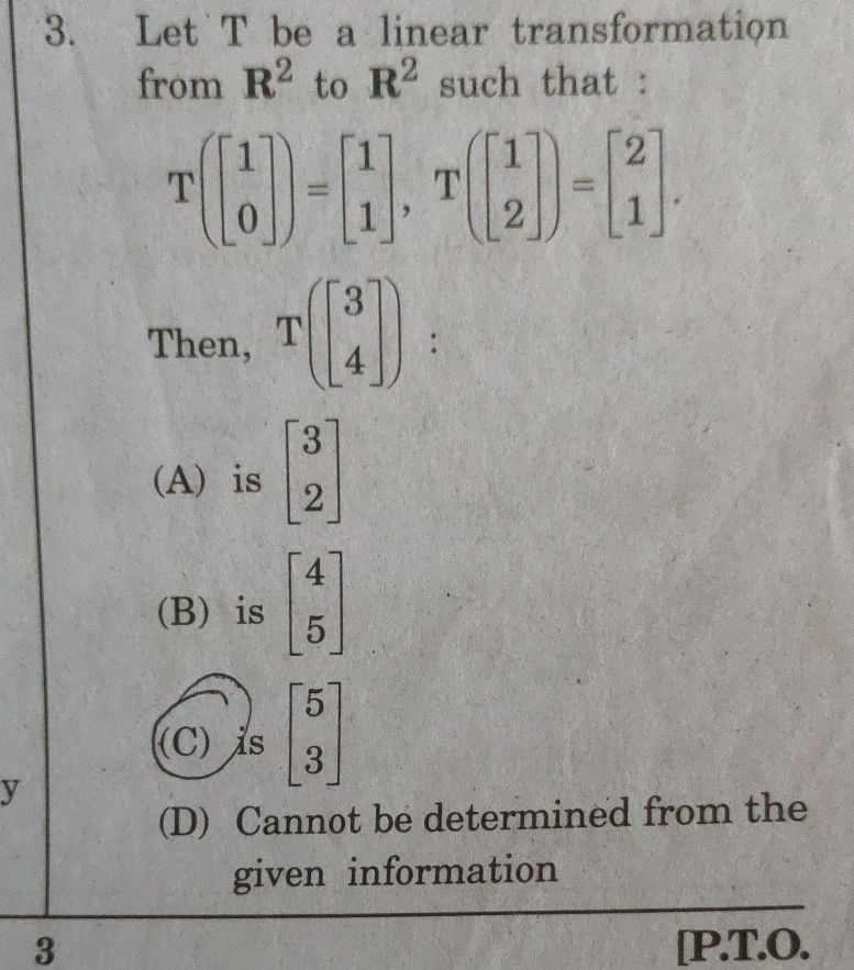 3. Let T be a linear transformation from $ | StudyX