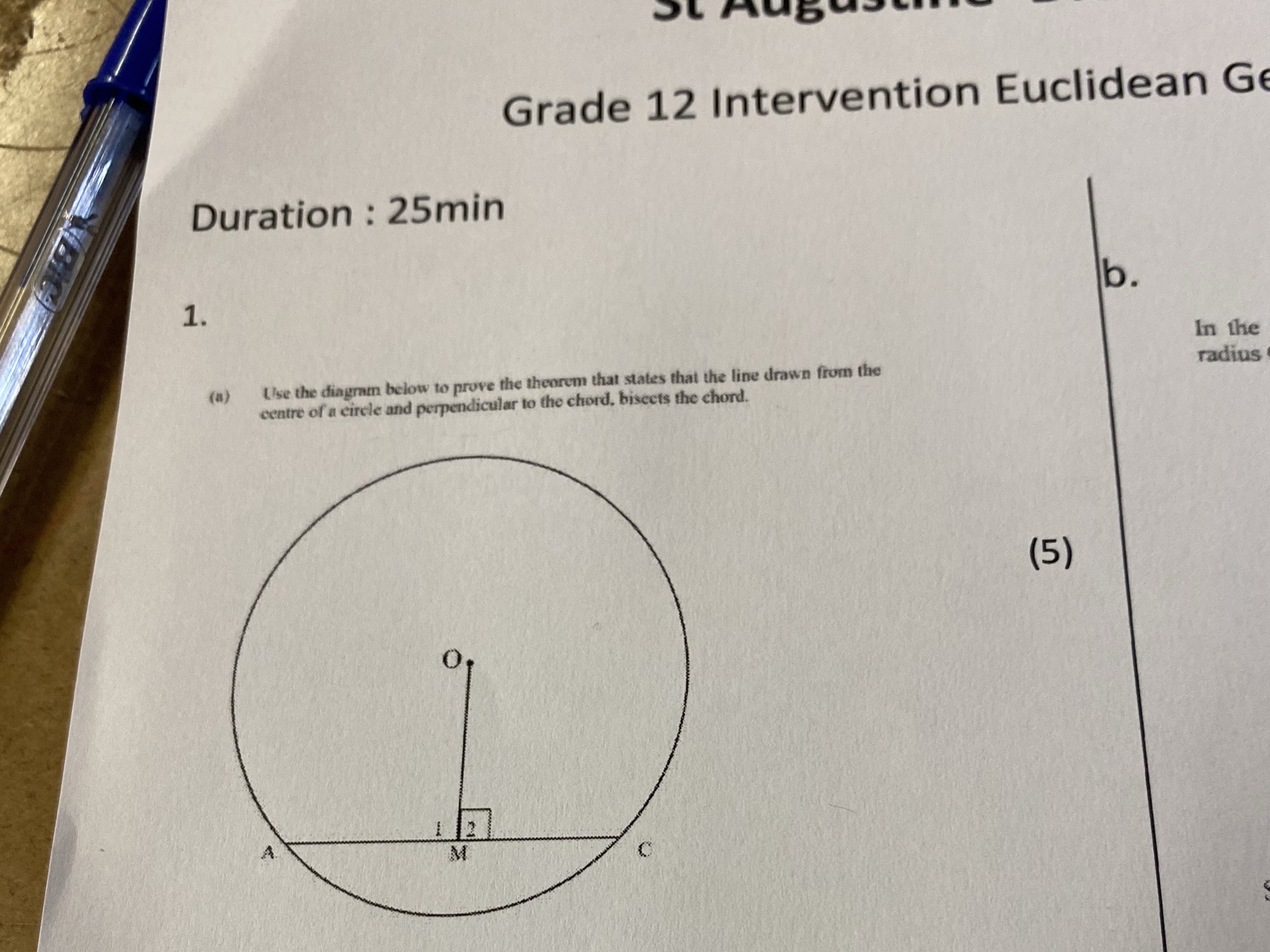 1. (a) Use the diagram below to prove the | StudyX