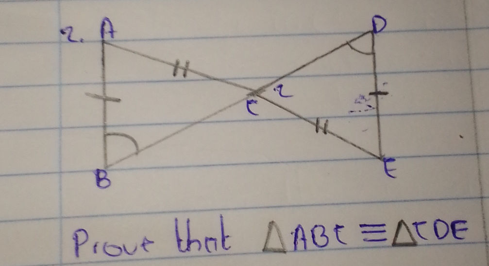 Prove Triangle Congruence: ABT ≡ TDE | StudyX