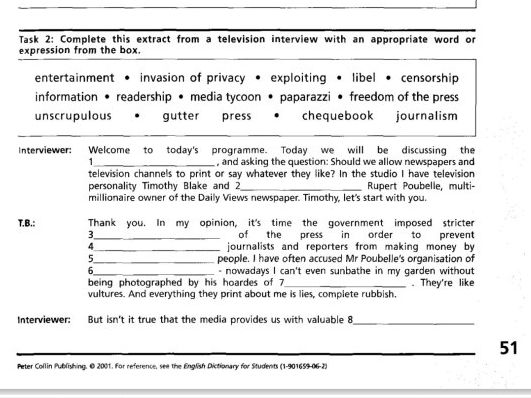 Task 2: Complete this extract from a | StudyX
