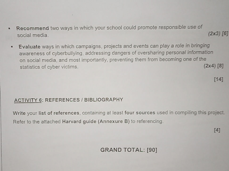 Recommend two ways in which your school | StudyX