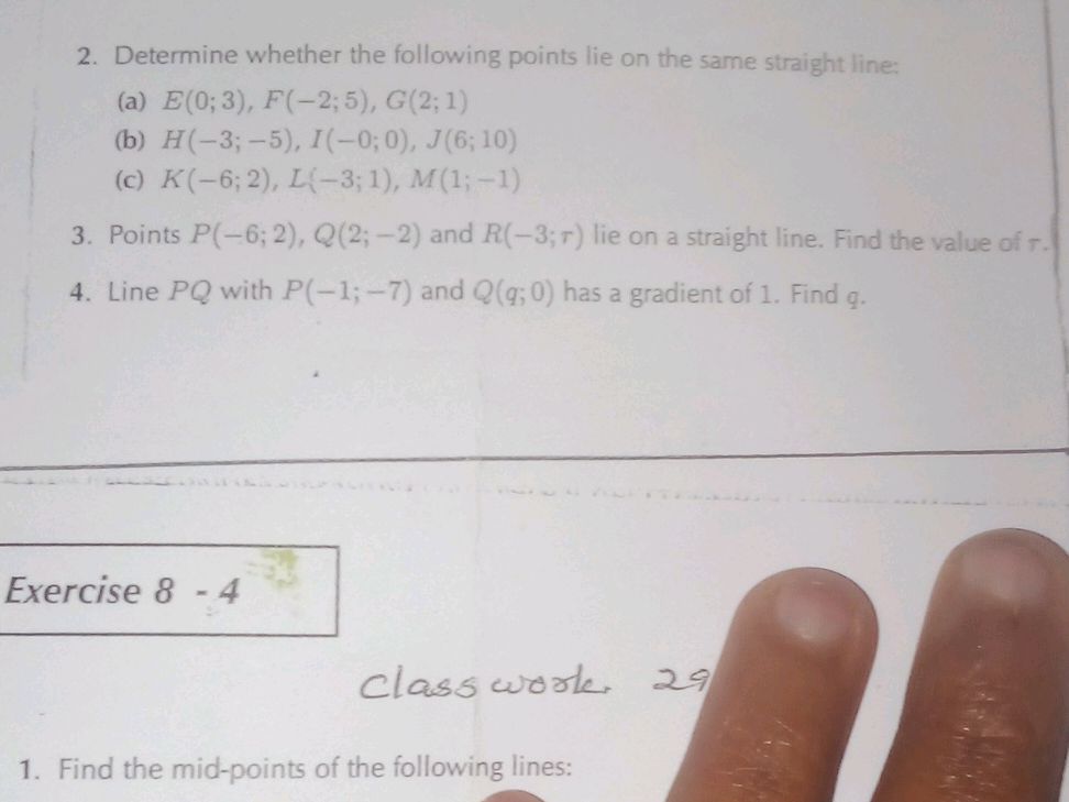 2. Determine whether the following points | StudyX