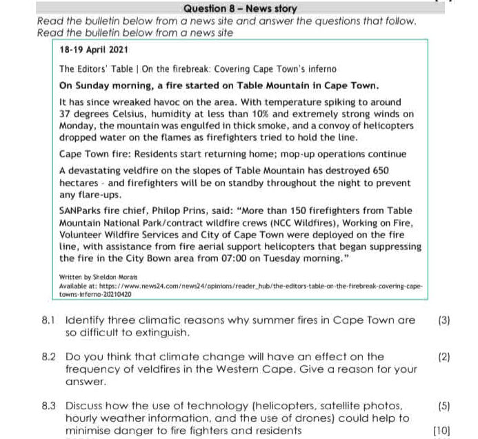 8.1 Identify three climatic reasons why | StudyX