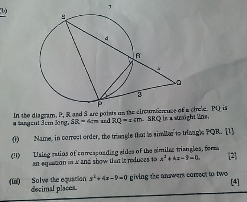 In the diagram, P, R and S are points on the | StudyX