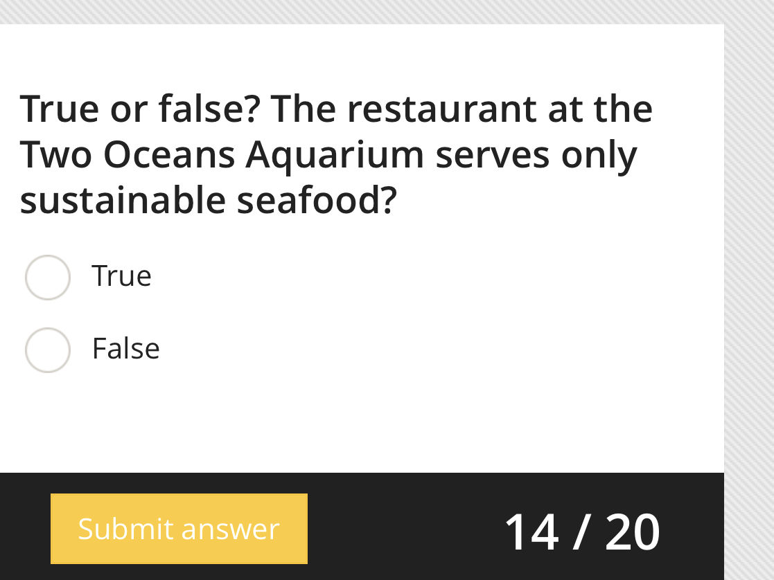 True or false? The restaurant at the Two | StudyX