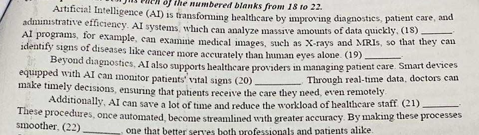 Fill in each of the numbered blanks from 18 | StudyX