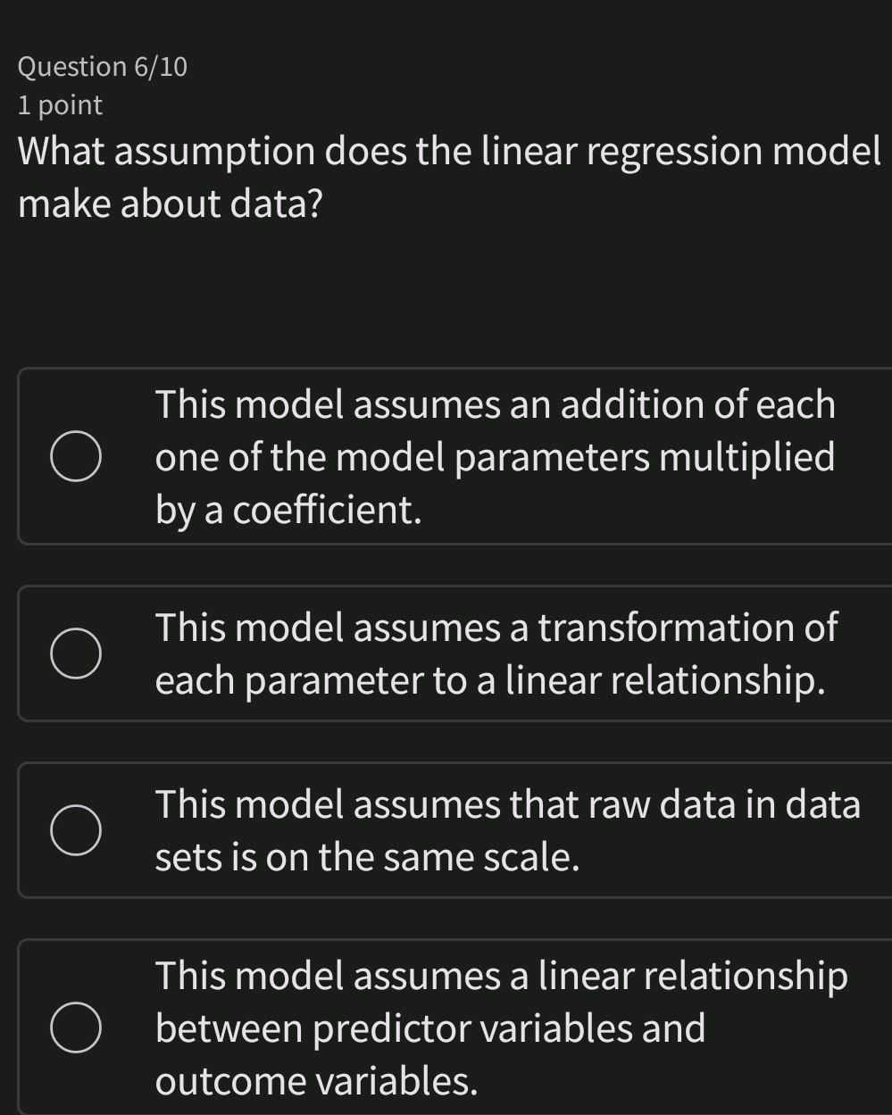 What assumption does the linear regression | StudyX