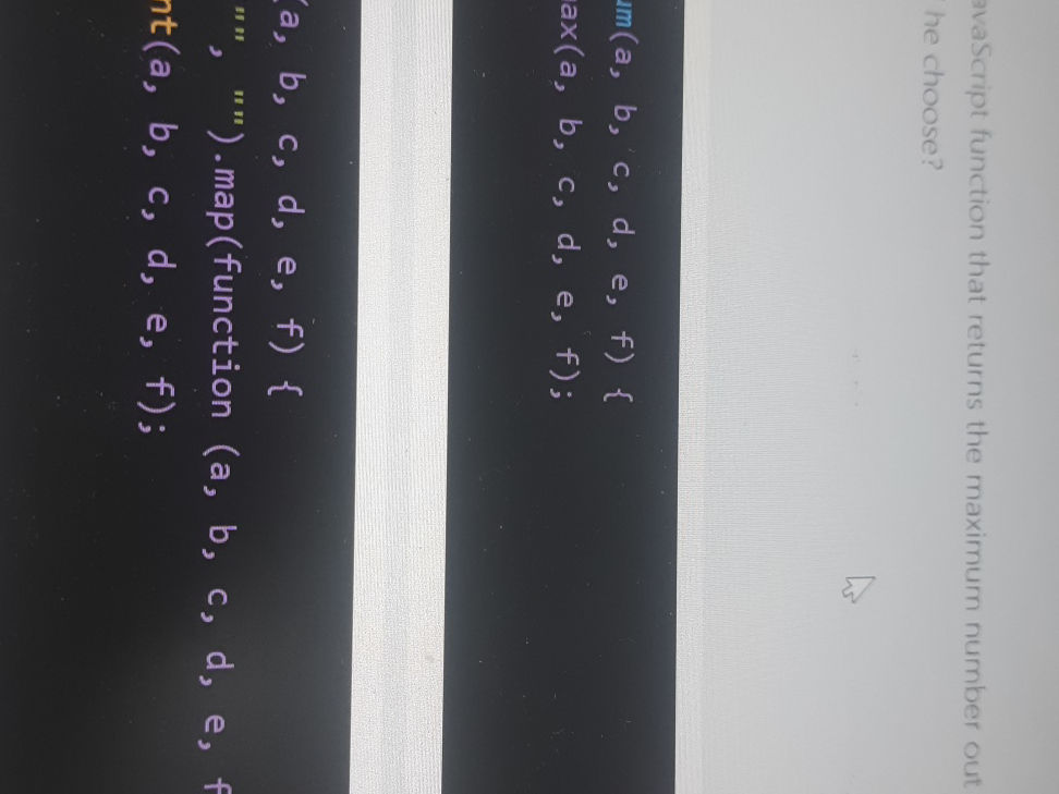 JavaScript function that returns the maximum | StudyX