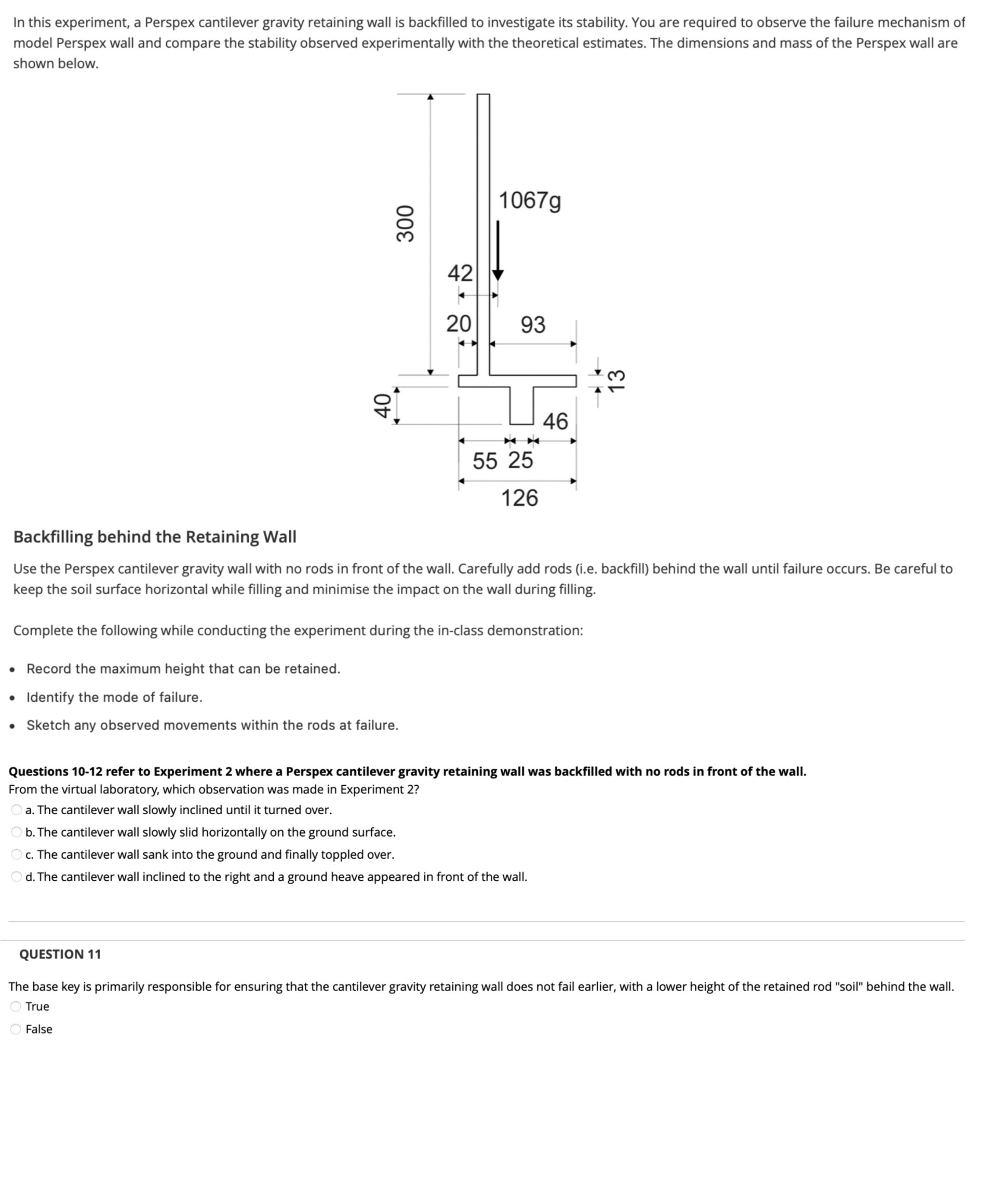 In this experiment, a Perspex cantilever | StudyX
