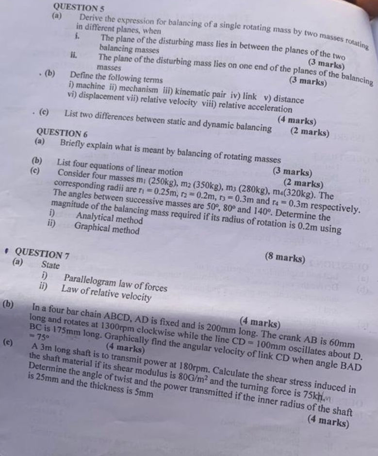 QUESTION 5 (a) Derive the expression for | StudyX