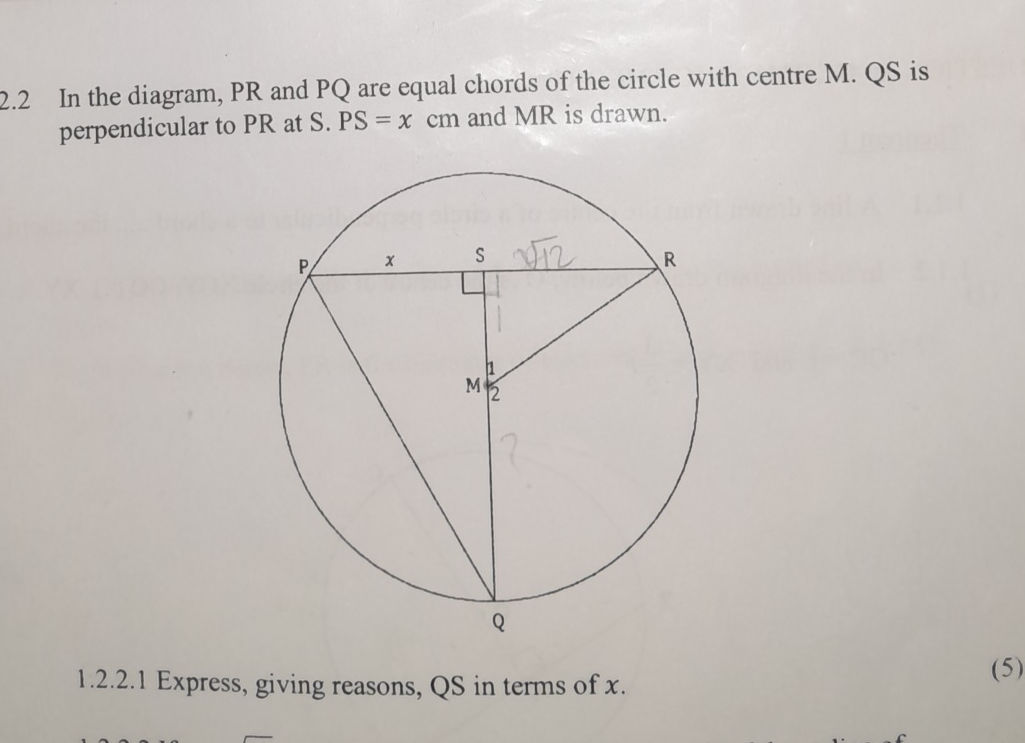 2. 2 In the diagram, PR and PQ are equal | StudyX