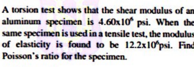 A torsion test shows that the shear modulus | StudyX