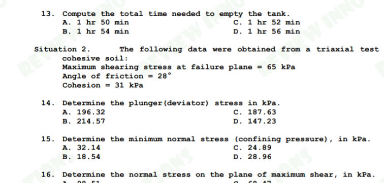 13. Compute the total time needed to empty | StudyX