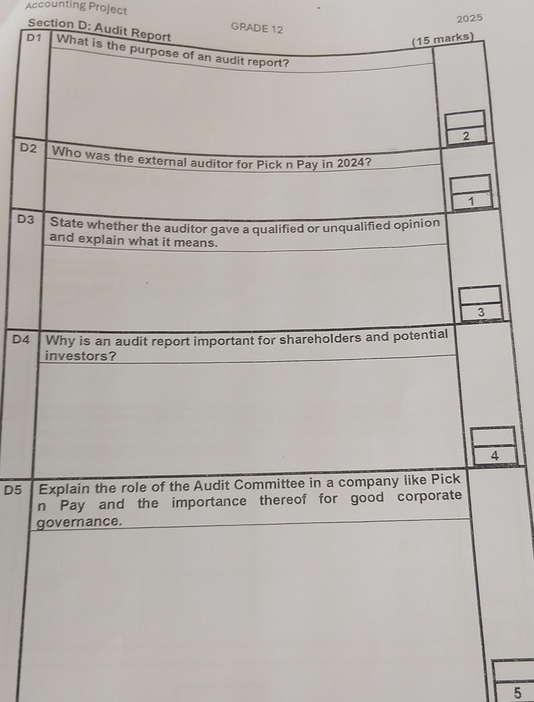 D1 What is the purpose of an audit report? | StudyX