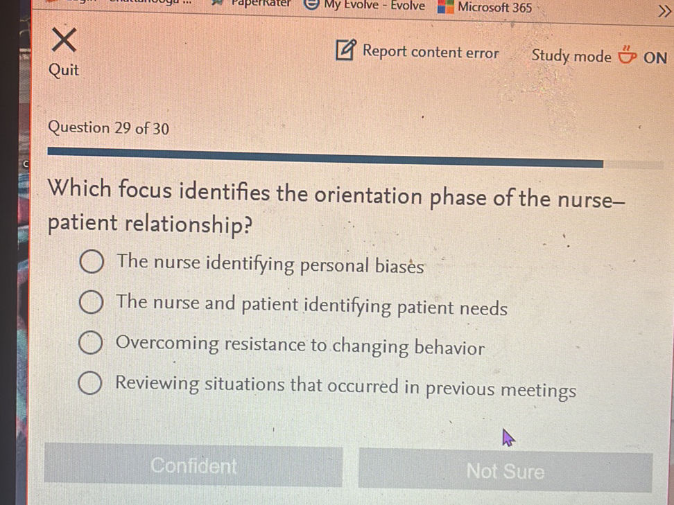 Which focus identifies the orientation phase | StudyX