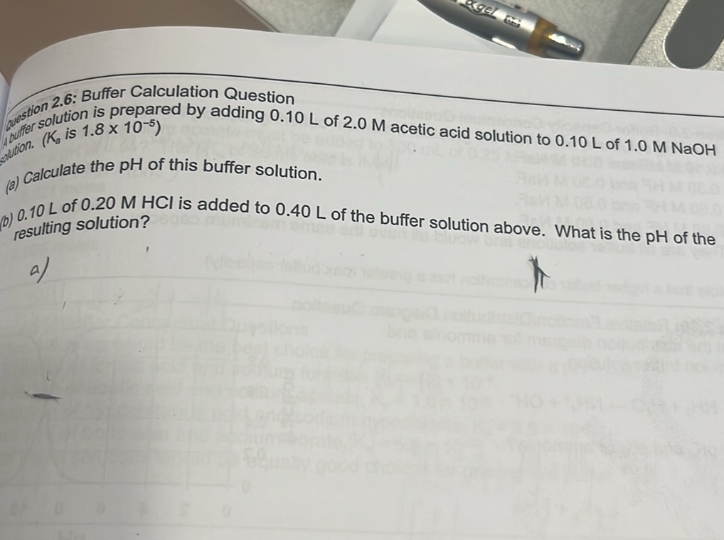 Question 2.6: Buffer Calculation Question A | StudyX