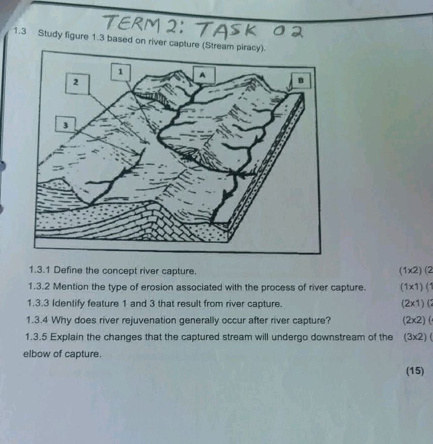 1.3 Study figure 1.3 based on river capture | StudyX
