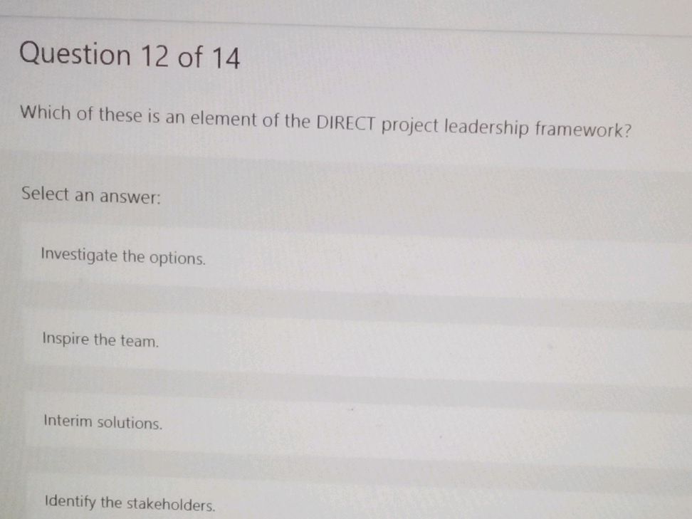 Question 12 of 14 Which of these is an | StudyX