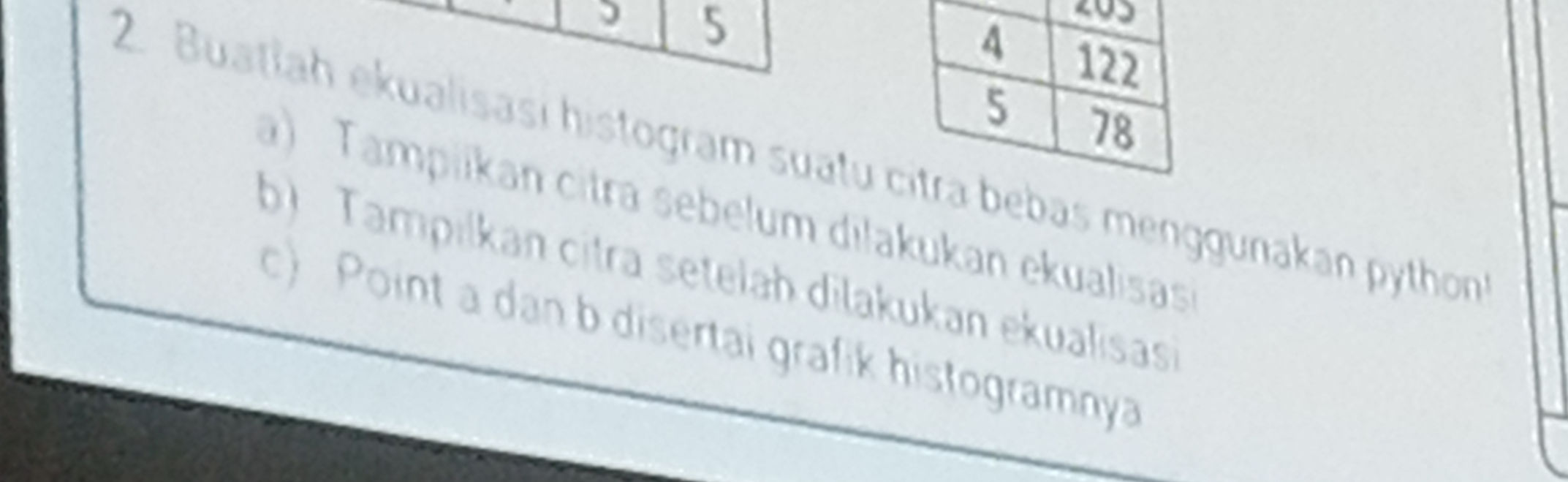 2. Buatlah ekualisasi histogram suatu citra | StudyX