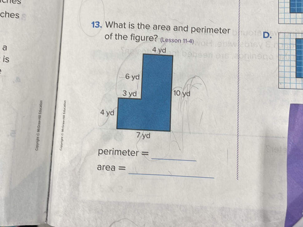 13. What is the area and perimeter of the | StudyX