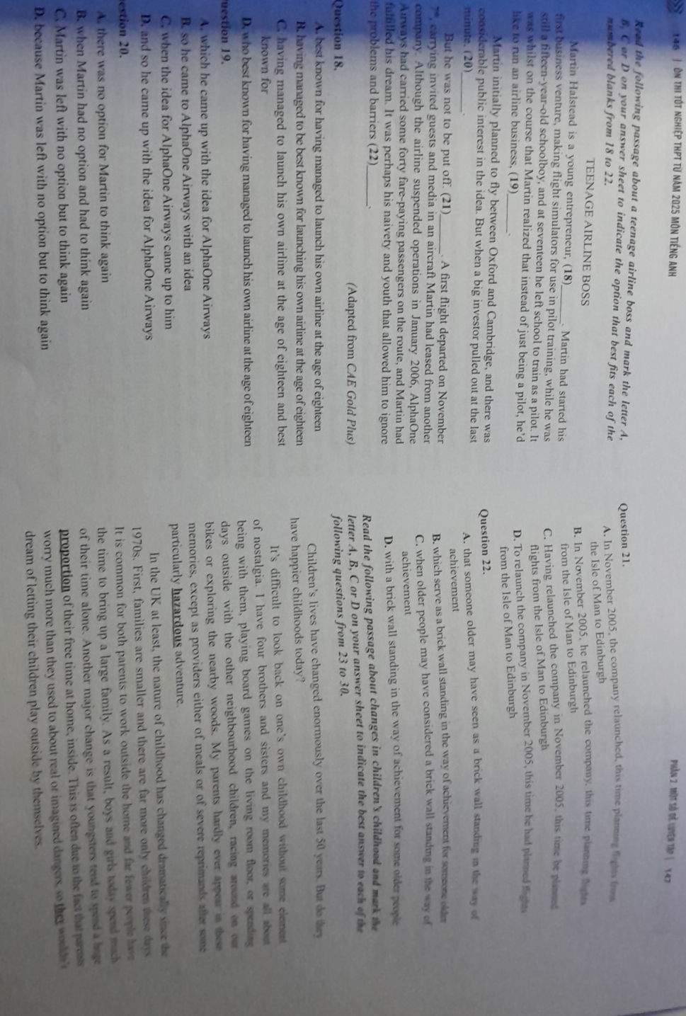 Question 18. A. best known for having | StudyX