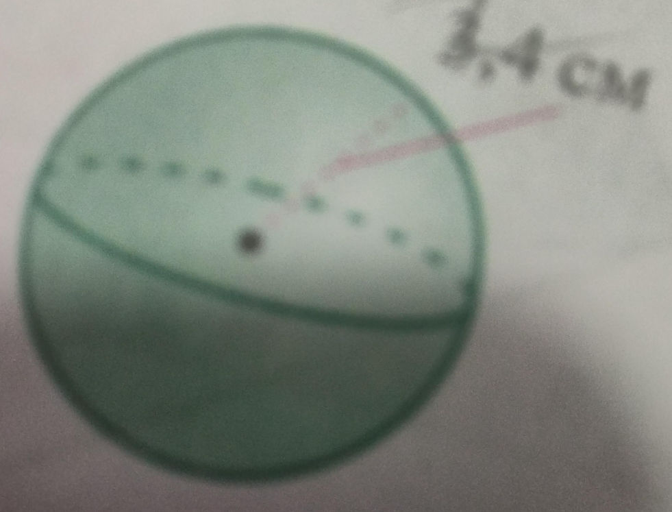 The image shows a sphere with a radius of | StudyX