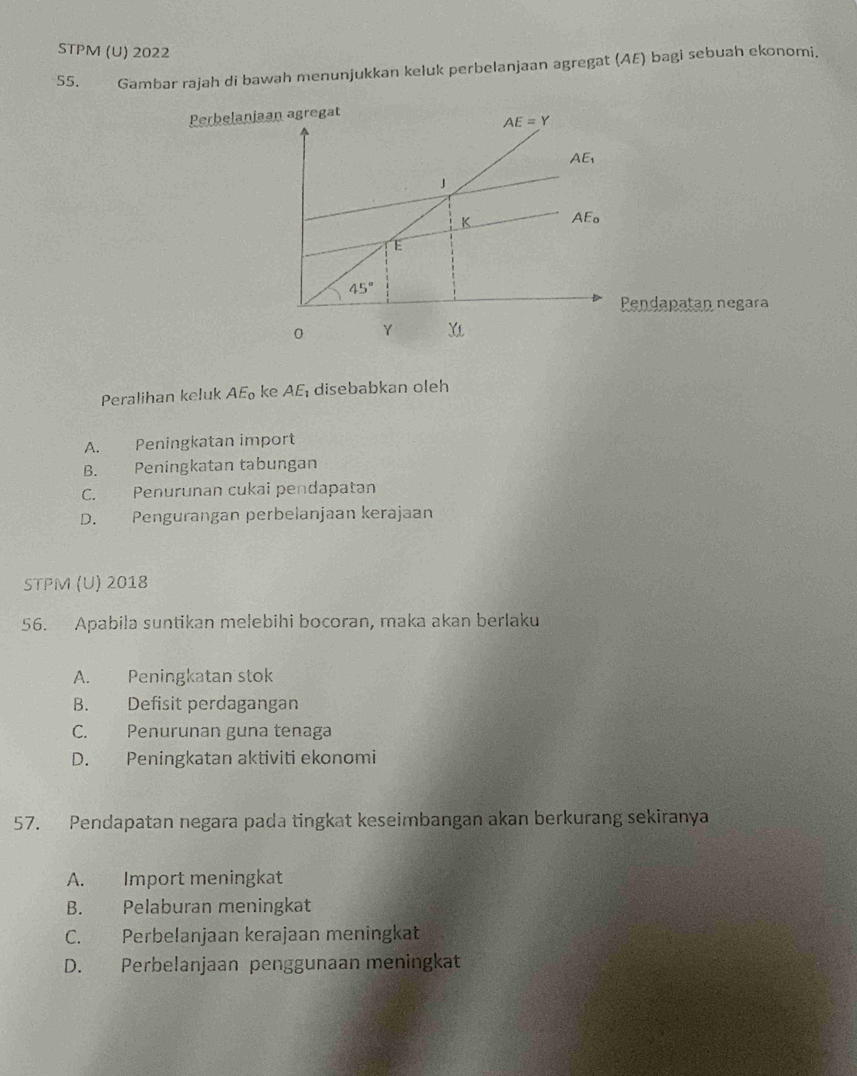 55. Gambar rajah di bawah menunjukkan keluk | StudyX