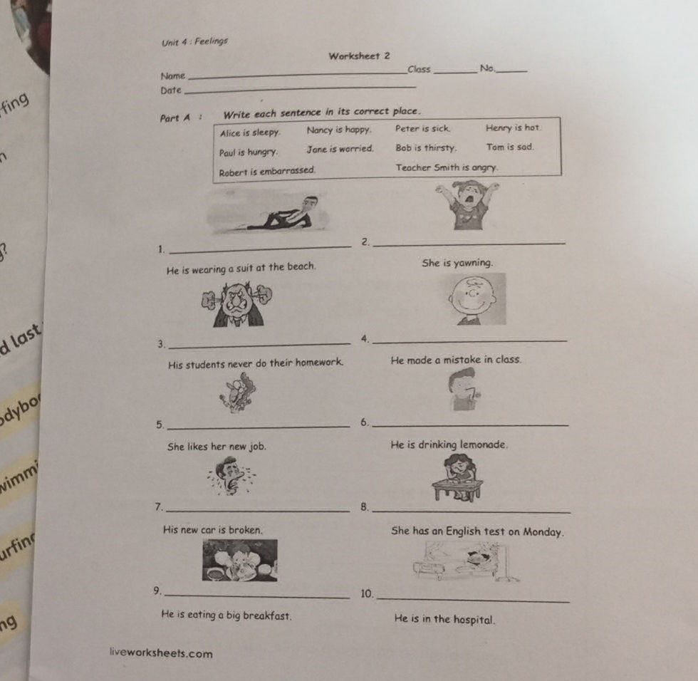 Part A: Write each sentence in its correct | StudyX
