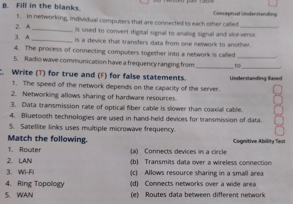 B. Fill in the blanks. 1. In networking, | StudyX