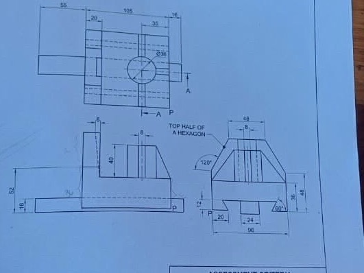 The image contains a 3D engineering drawing | StudyX