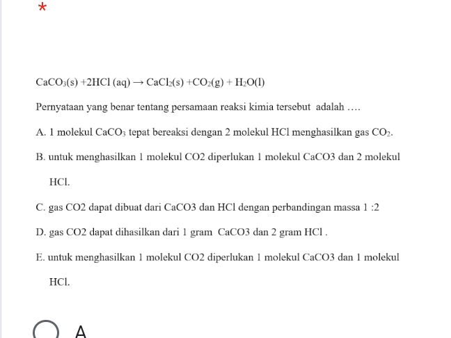 $ {CaCO}_3(s) + 2 {HCl}(aq) {CaCl}_2(s) + | StudyX