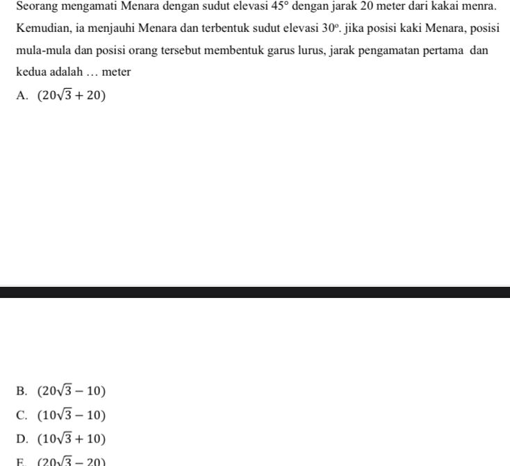 Seorang mengamati Menara dengan sudut | StudyX