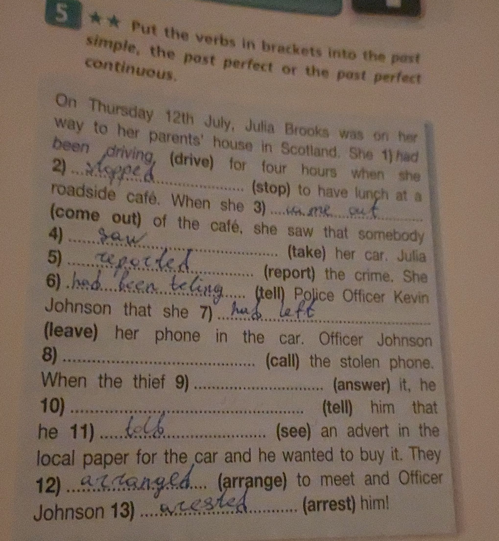 Put the verbs in brackets into the past | StudyX