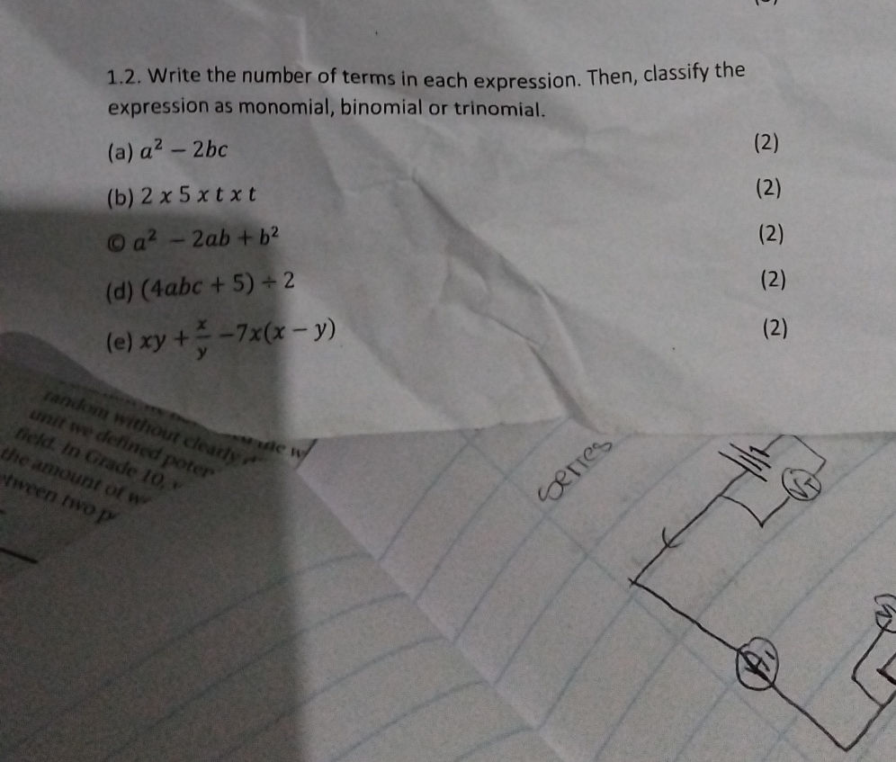 1. 2. Write the number of terms in each | StudyX