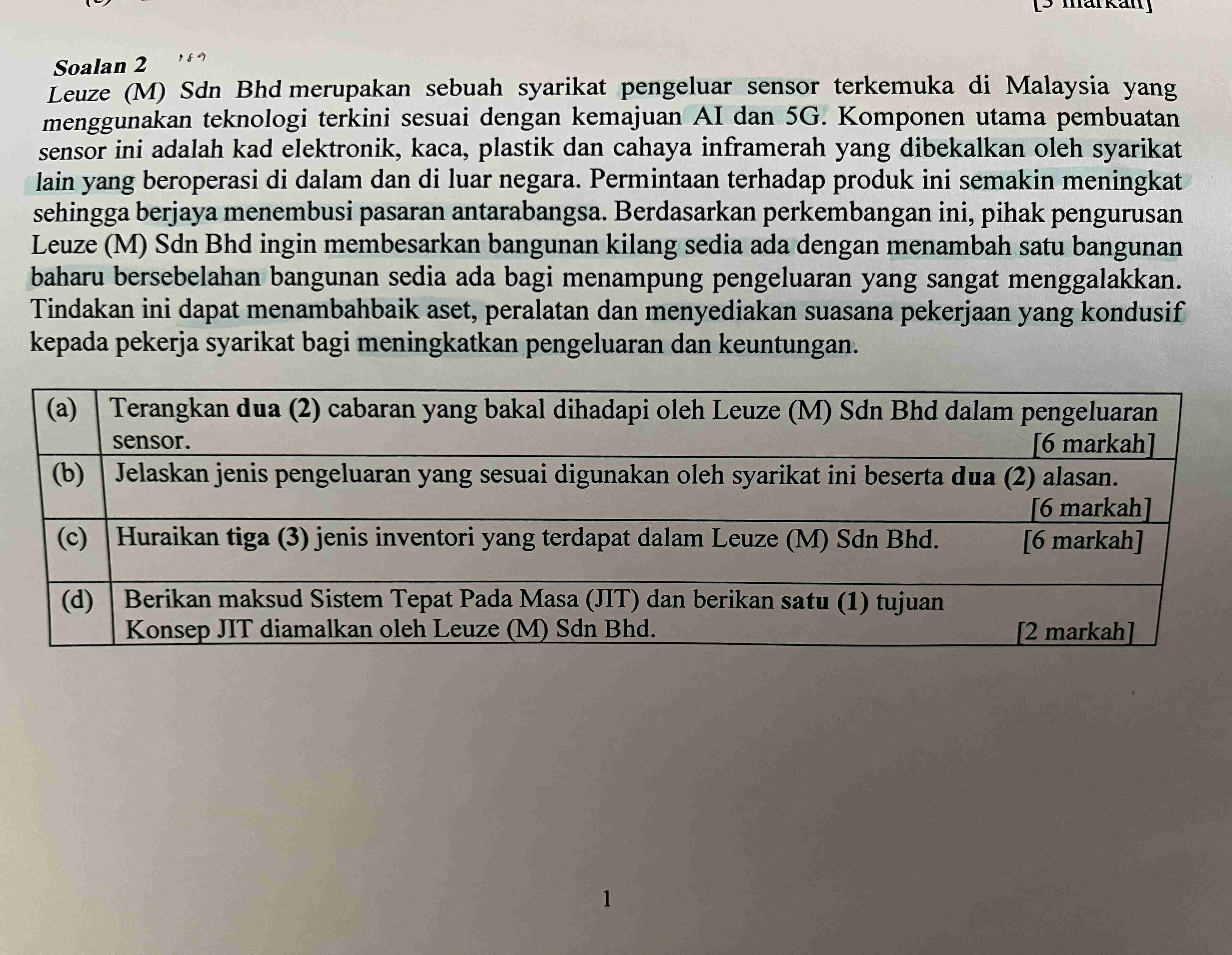 (a) Terangkan dua (2) cabaran yang bakal | StudyX