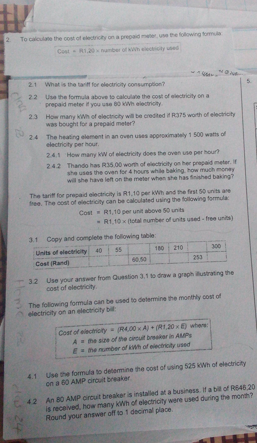To calculate the cost of electricity on a | StudyX
