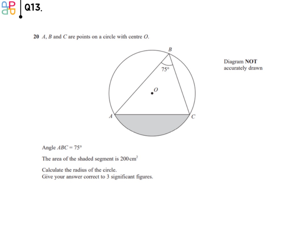 A, B and C are points on a circle with