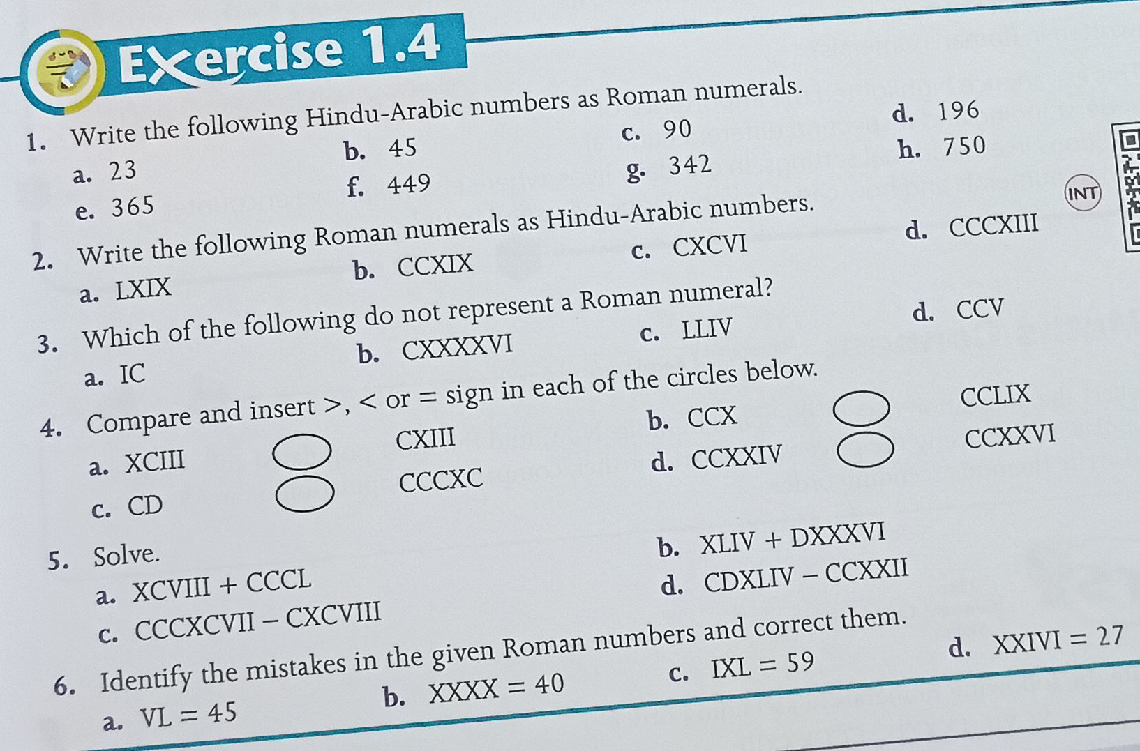 1. Write the following Hindu-Arabic numbers | StudyX