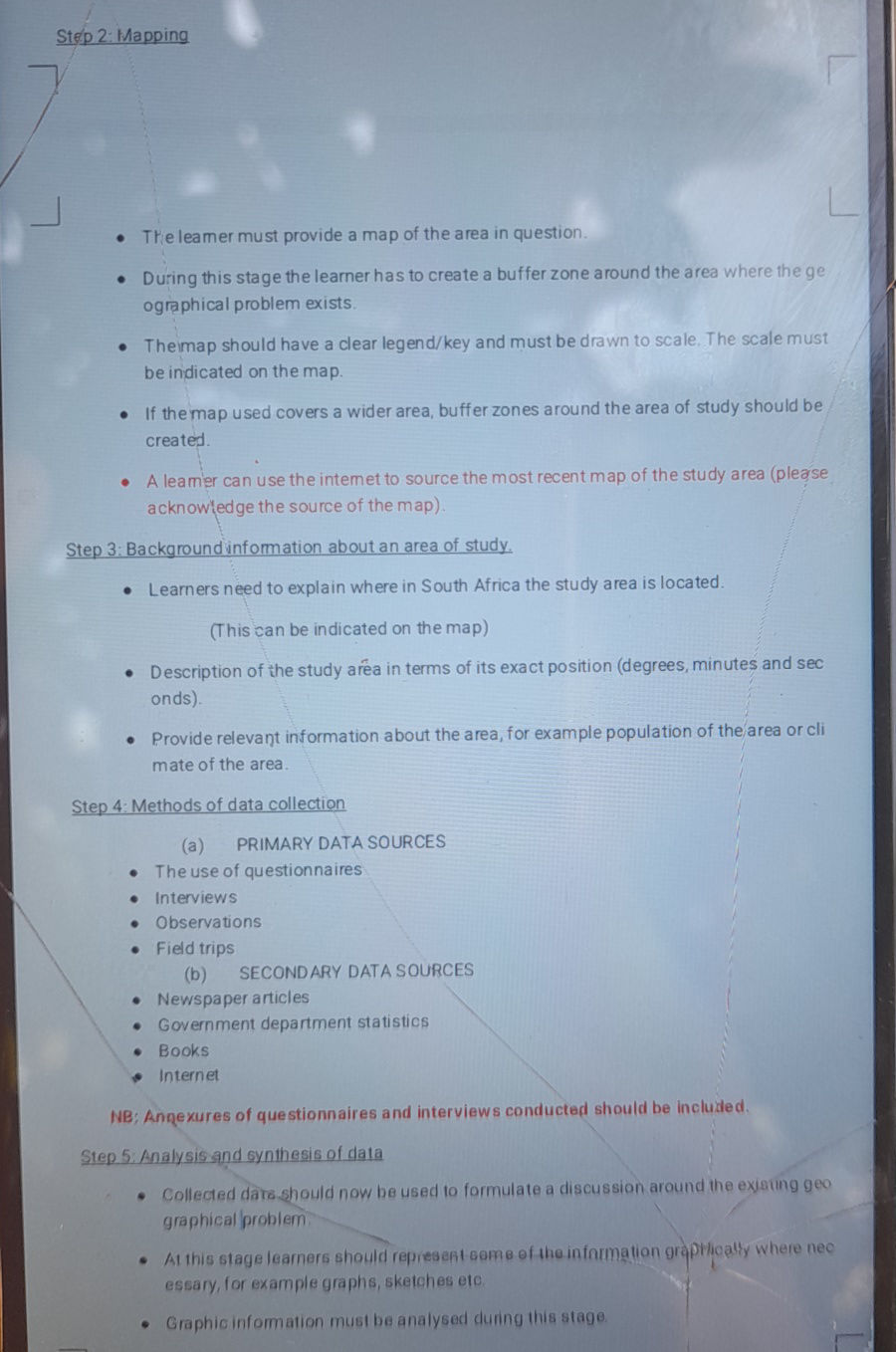 Step 2: Mapping * The leamer must provide | StudyX