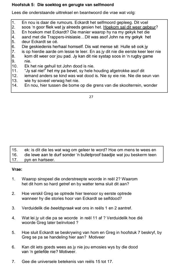 Hoofstuk 5: Die soektog en gerugte van | StudyX