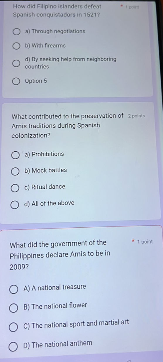 How did Filipino islanders defeat Spanish | StudyX
