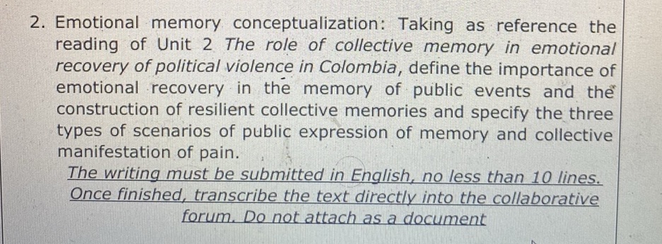 2. Emotional memory conceptualization: | StudyX