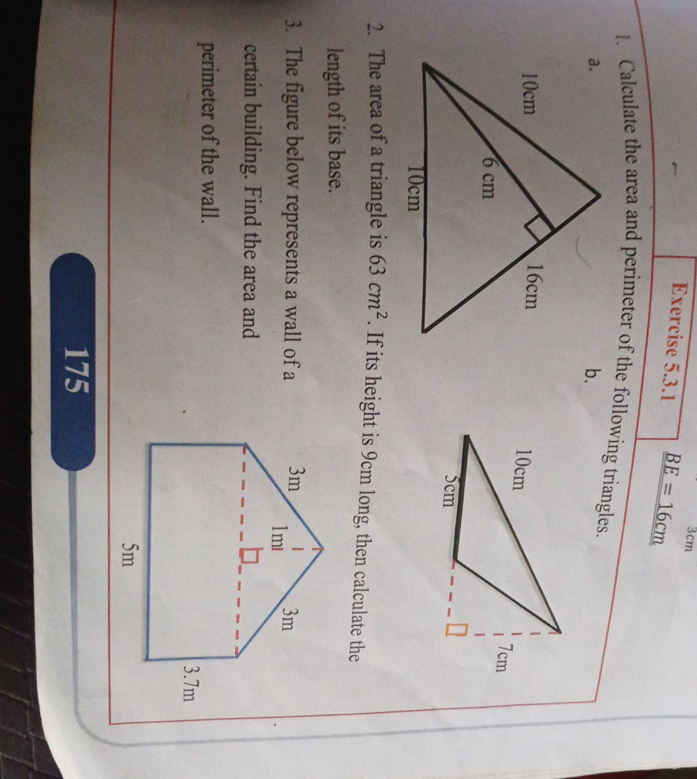 1. Calculate the area and perimeter of the | StudyX