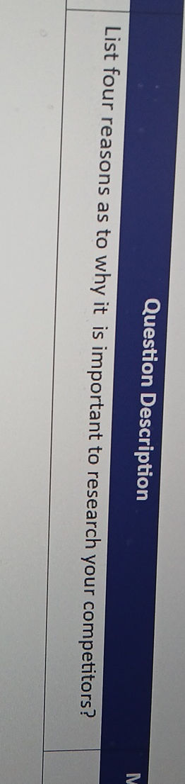 List four reasons as to why it is important | StudyX