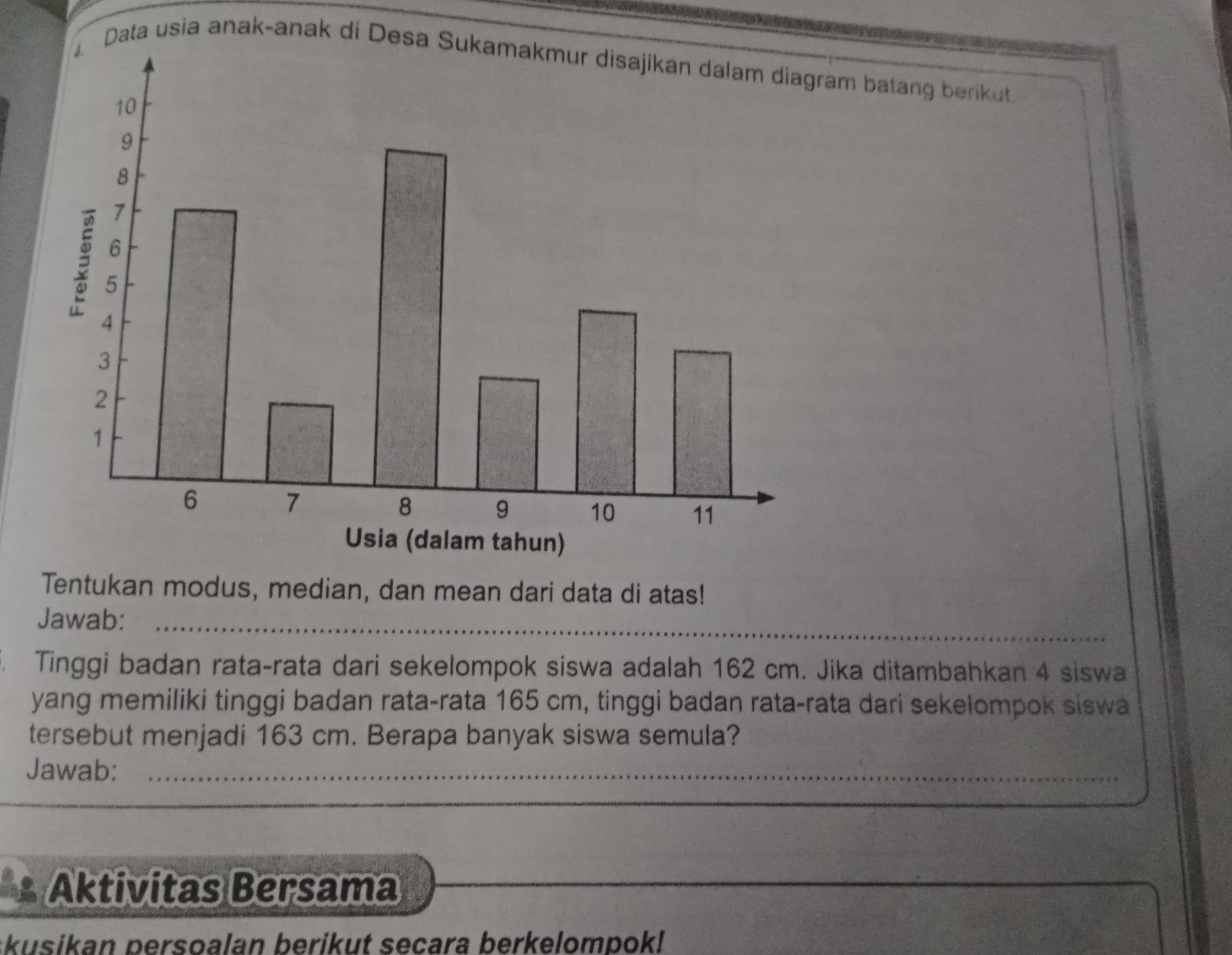 4. Data usia anak-anak di Desa Sukamakmur | StudyX